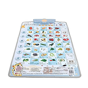 NUOBESTY Talking Fruit Chinese Room Kindergarten Activities Toddler Wall Chart Battery Baby Audio No Supplies Nursery Posters Picture Educational English Homeschool Learning Spelling