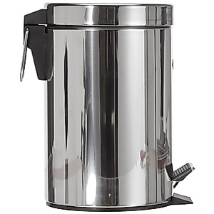Wesco 103014-41 Pedal Trash Can, Stainless Steel Mirror, Size: Diameter: 6.7 x Height: 10.2 inches (17 x 26 cm), Pedal Bin 3L, 103