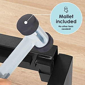 Mellow JustMallet Twin Bed Frame - 14 Inch Heavy Duty Steel Platform Beds w/Wood Slat Mattress Foundation (No Box Spring Needed), Black