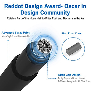 RAINBEAN Ear and Nose Hair Trimmer for Men and women-2020, Professional Nose Hair Trimmer with Stainless Steel Blad & IPX7 Waterproof System, Facial Eyebrow and Nose Hair Remover.