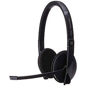 Sennheiser SC 160 USB (508315) - Double-Sided (Binaural) Headset for Business Professionals | with HD Stereo Sound, Noise Canceling Microphone, & USB Connector (Black), Black