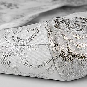 Mens Notched Lapel Dress Floral Suit Luxury Printed Slim Fit Stylish Blazer Casual Single Breasted Wedding Jacket (White,5X-Large)