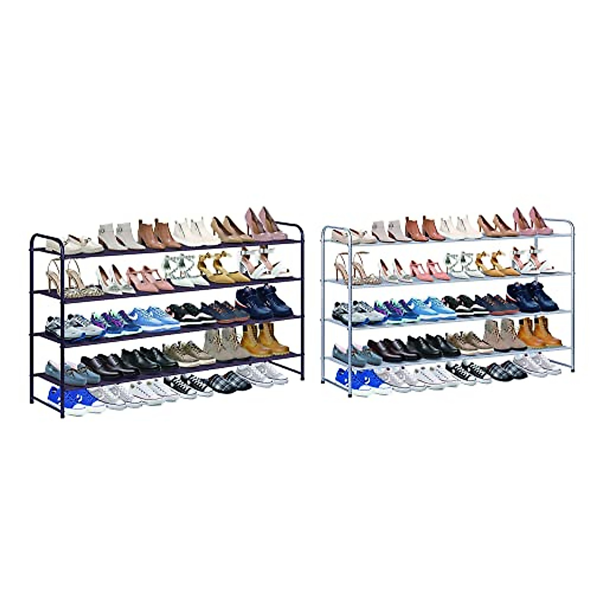 KIMBORA Long Shoe Rack for Closet, 30 Pairs Stackable Shoe Storage Organizer