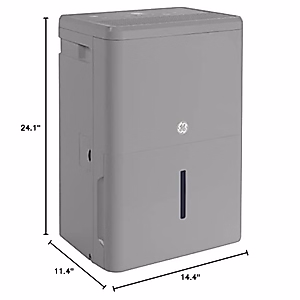 GE Energy Star Portable Dehumidifier 50 Pint with Pump, Perfect for Bedroom, Garage or Rooms up to 4000 Sq Ft, For High Humidity Areas, Built-in Pump Eliminates Need to Check Water Levels, Grey