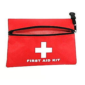 Jipemtra Red Emergency Bag First Aid Bag Small Empty Travel Rescue Bag Pouch First Responder Storage Medicine Pocket Bag for Car Home Office Kitchen Sport Ourdoors Bag Only (6.3x4.3")