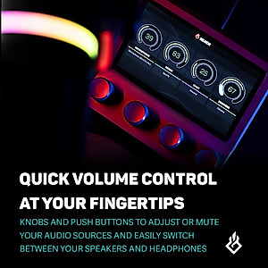 BEACN Mix USB C Audio Controller | Windows and MacOS Audio Mixer for Gaming or Work| 4-Channel Audio Control with 5" Full-Color Display & Precision Knobs | Drag-and-Drop Customization (Dark)