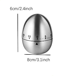 Beetoo Egg Timer, Mechanical Egg Kitchen Timer, Stainless Steel Egg Timer, Egg Kitchen Timer Cute Manual for Cooking Learning