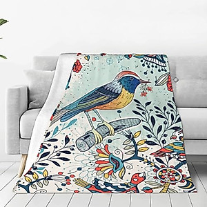Bird-Blanket Super Soft Throw Blanket for Couch Bed Sofa Cozy Flannel Fuzzy Blanket Plush Throw Blankets for Women Men Gifts Travel Blanket for All Seasons, 40"x30"