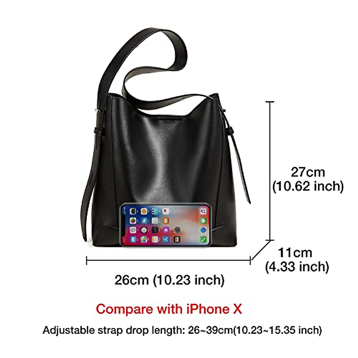 FOXLOVER Hobo Shoulder Bags for Women Leather Bucket Bags Handbag Purse and Large Capacity Clutch Wallet For Women RFID Blocking Waxed Leather Multi Card Holder