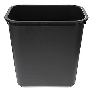 VILLCASE Office Decor Decor Container Bin, Household Small Trash Can, Waste Can Disposal Container for Home, Kitchen, Office (11.79X11.40X8.45inch, Black) Office Table Garbage Car Decor