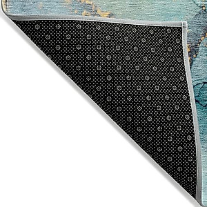 Addison Rugs Chantille ACN506 Teal 5' x 7'6 Indoor Outdoor Area Rug, Stain Resistant, Machine Washable, Non Shedding, Bedroom, Living Room, Dining Room, Kitchen Rug