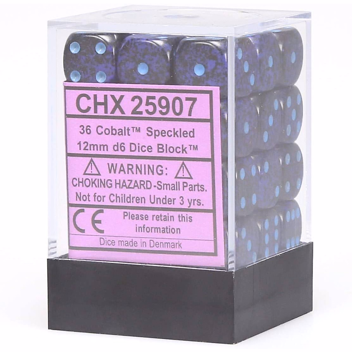 DND Dice Set - Chessex D&D Dice - 12mm Speckled Cobalt Plastic Polyhedral Dice Set-Dungeons and Dragons Dice Includes 36 Dice – D6