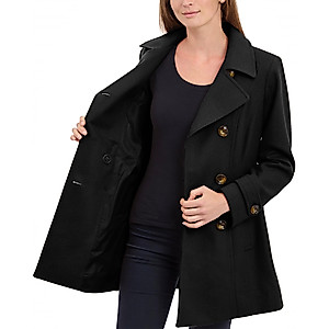Classic Double Breasted Wool Coat Black