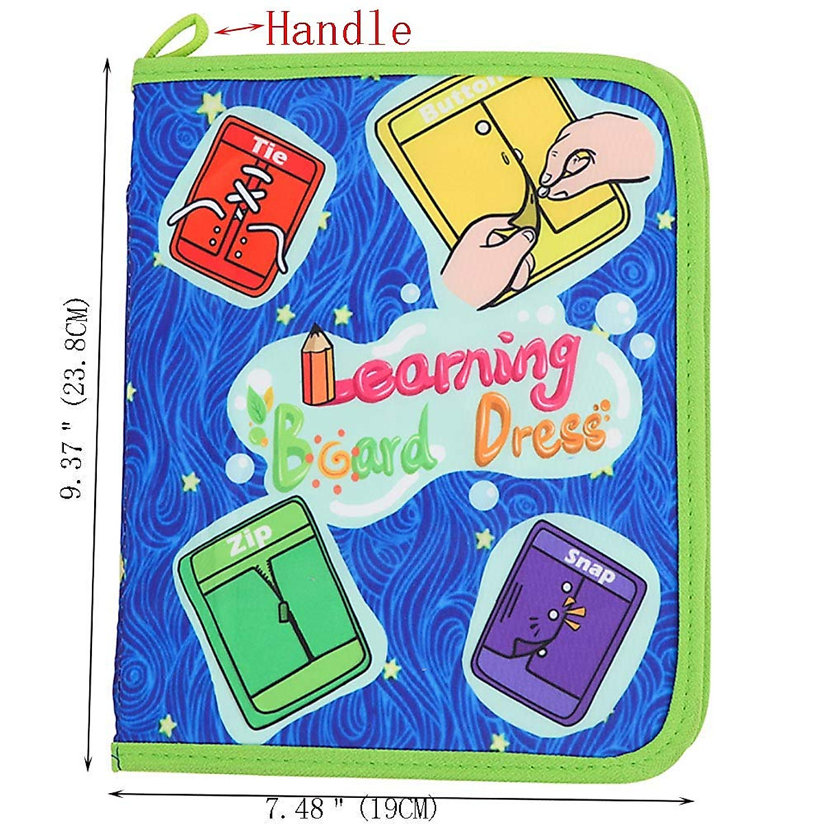 Kghios Montessori Toys Materials for Toddlers BusyBoard,Busy Board Learn to Dress Board Early Learning Basic Life Skills - Zip, Snap, Button, Buckle, Lace & Tie Educational Tools Preschool Learning