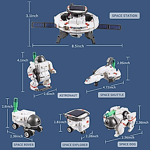Solar Robot Kit for Kids Age 8-12, STEM Building Toys,6-in-1 Build Your Own Robot with Solar Panel & Battery Power, Science Educational Christmas Birthday Idea Gifts for Boy Age 8 9 10 11 12