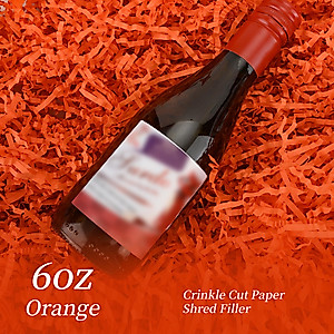 TCAIRG - 6 oz Orange Crinkle Cut Paper Shredded Paper for Gift Baskets Gift Boxes Filler, Wedding Birthday Christmas Easter Valentine’s Packing Wrapping Paper