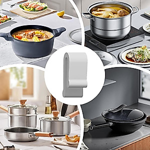 Dutch Oven Lid Protector Clips, Cookware Protector Clips Replacement Bumpers Stacking and Storage Protective Clips for Dutch Oven Pots-Pack of 8/16 (White)