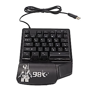 Gaming Keyboard Without Driver LED Bright ABS Material Onehanded Gaming Keyboard for Esports Gaming Computer