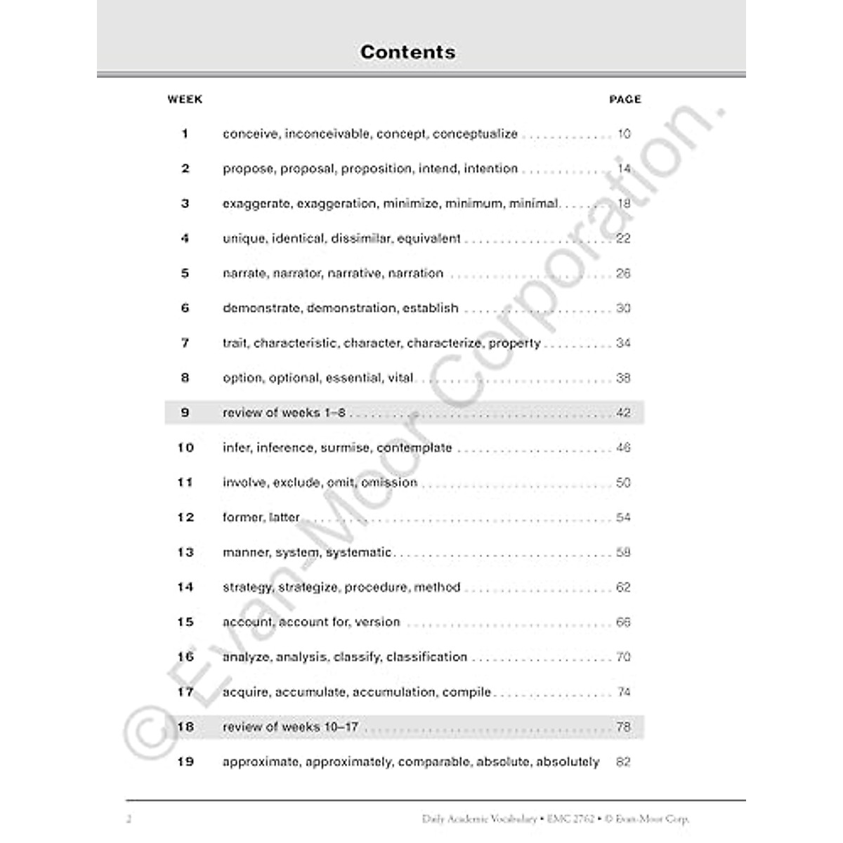 Evan-Moor Daily Academic Vocabulary, Grade 6, Teachers Edition