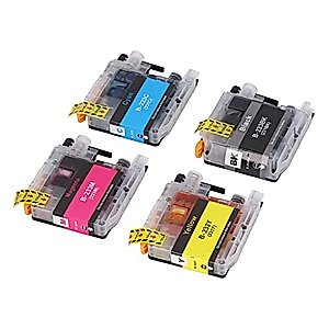 4 Colors Disposable Ink Cartridge Stable Chip Printer Ink Cartridge Kit PP Liquid Printing Hard to Deform BK C M Y for Factory for School (LC233)