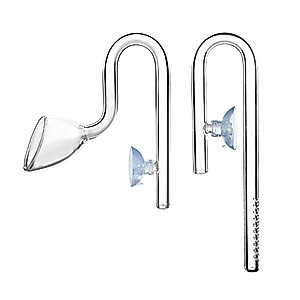 JARDLI Glass Lily Pipe Mini Inflow Outflow Set 10mm for 9/12mm Tubing - Nano Aquarium Planted Tank Aquascaping