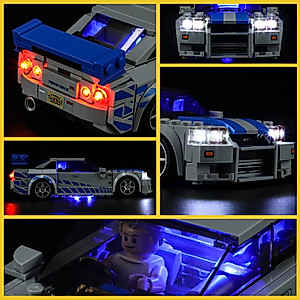BOOZUU Light Kit for Lego-76917 2 Fast 2 Furious Nissan Skyline GT-R R34 Building Block Set