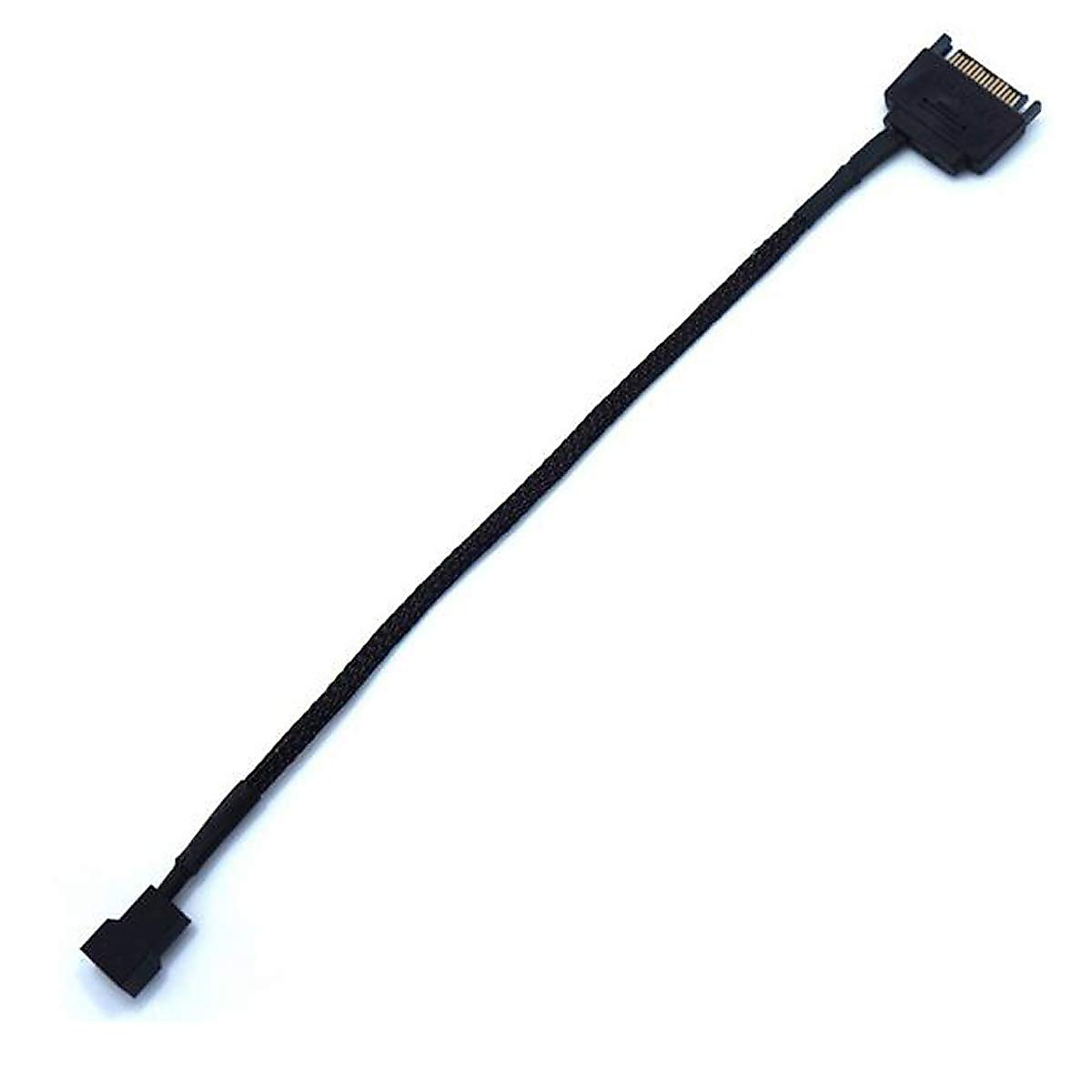 2 Pack SATA to 3 Pin / 4 Pin PMW 12V PC Case Fan Power Adapter Cable, 3-Pin or 4-Pin (PWM Connector) to 15 Pin SATA Computer Cooler Cooling Fan Power Cable