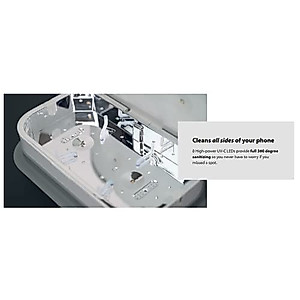 Utilimedic+ UV8LED Fast Wireless Charging Pad for Car & Home | UV Light Phone Sanitizer for Cell Phone | Eliminates 99.9% of Bacteria and Viruses | 8 UV-C LED Lights with 360 Degrees Immersion