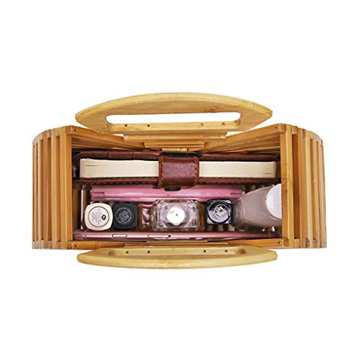 Fashion Bamboo Handbag Handmade Woven Beach bag for Womens (Bamboo)