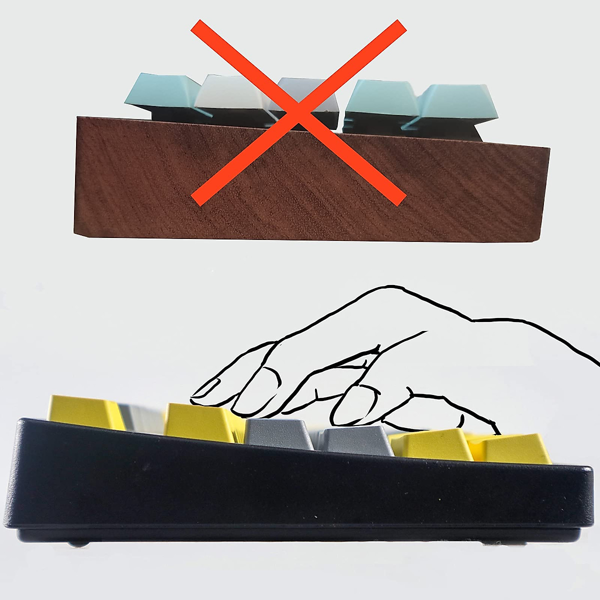WEGASTU KEYCAPS Design Style Typewriter only Keycaps Square Keycap Mechanical Keyboard for Gaming&Typing Keyboard 104-Keys Yellow and Gray