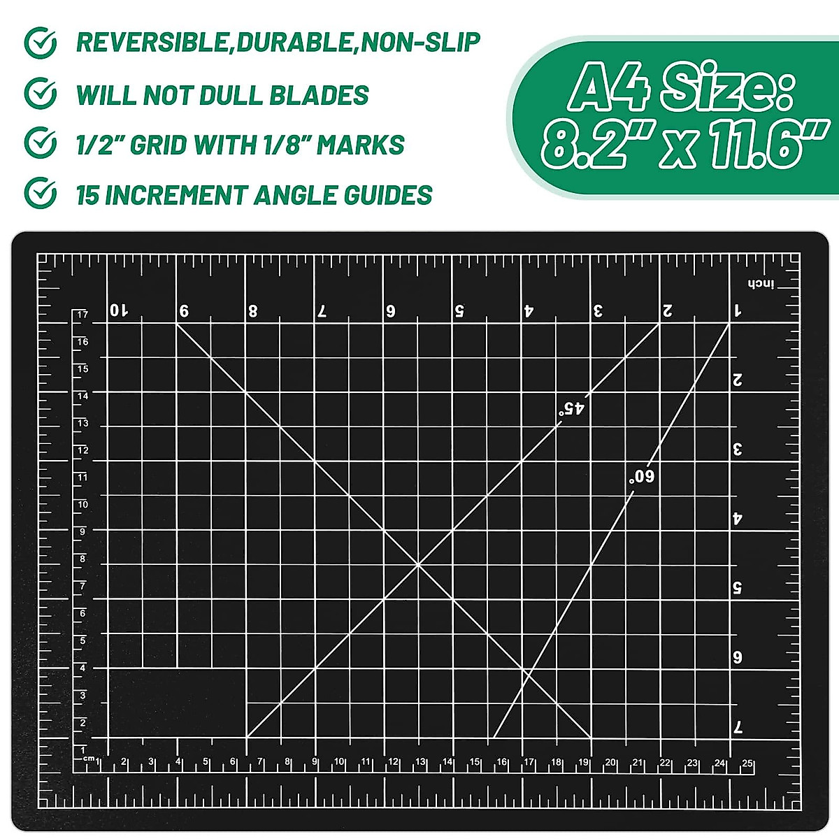 Anezus Exacto Knife with Hobby Mat for Crafts, Self Healing Cutting Mat Hobby Knife with 30 PCS Exacto Blades Precision Knife for Art and Crafts Paper Scrapbooking Stencil (Black)