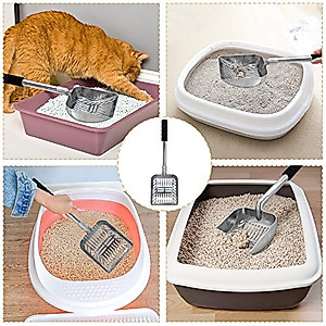 Abealv Cat Litter Scoop Metal Cat Litter Scooper Long Handle Cat Scoop Detachable Stainless Steel Non-Stick Cat Litter Sifter Pet Scoop with Deep Shovel Kitty Cat Scooper for Sifting Cats Litter