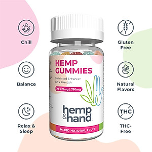 Hemp Gummies 750mg - Chill, Inflammation, Natural Pain, Restful Sleep (25mg Gummy) - by Hemp and Hand