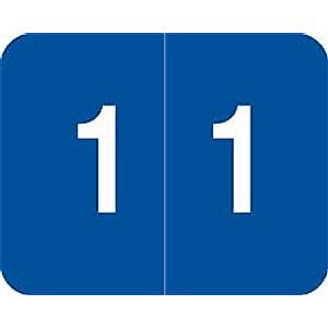 Doctor Stuff - File Folder Labels, Number 1, Compatible with SMEAD DCCRN - SENM Series Chart Stickers, Blue, 1" x 1-1/4", #1, 500/Roll