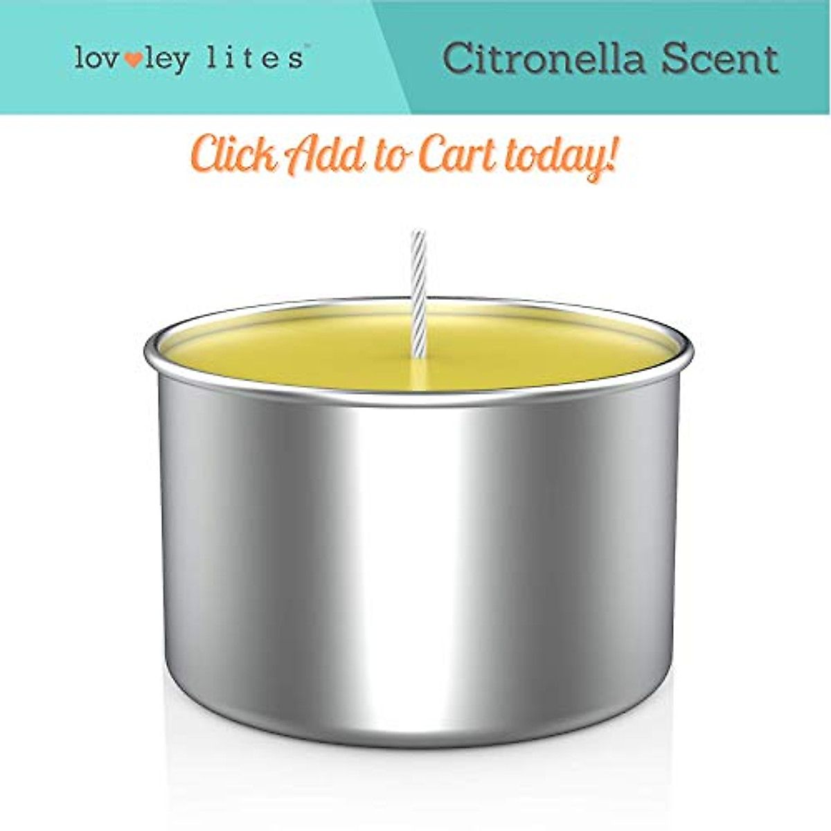 Lovley Lites Soy Tealight Candles Citronella - 36 Premium 1 Inch Tall Citronella Tea Lights Candles for Outdoor to Deter Mosquitos and Bugs