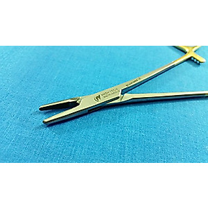 T/C Mayo Hegar Needle Holder Driver 5.5" (14cm) with Tungsten Carbide Cross Serrated Inserts (HTI BRAND)