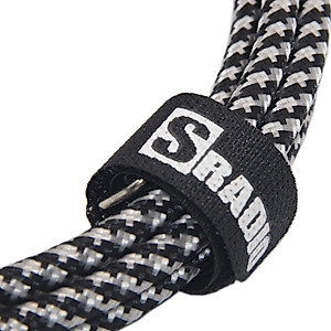 SRADIO Guitar Instrument Cable 20 Foot, AMP Cord Right Angle 1/4-Inch TS to Straight 1/4-Inch TS Guitar Cable 20FT with White Tweed Cloth for Electric Guitar，Bass，Keyboard