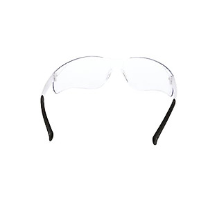 MCR Safety Glasses BK110 Clear Polycarbonate Lens with UV Protection and Scratch Resistant Coating, Soft Non-Slip Temple and Nose Piece, 1 Pair