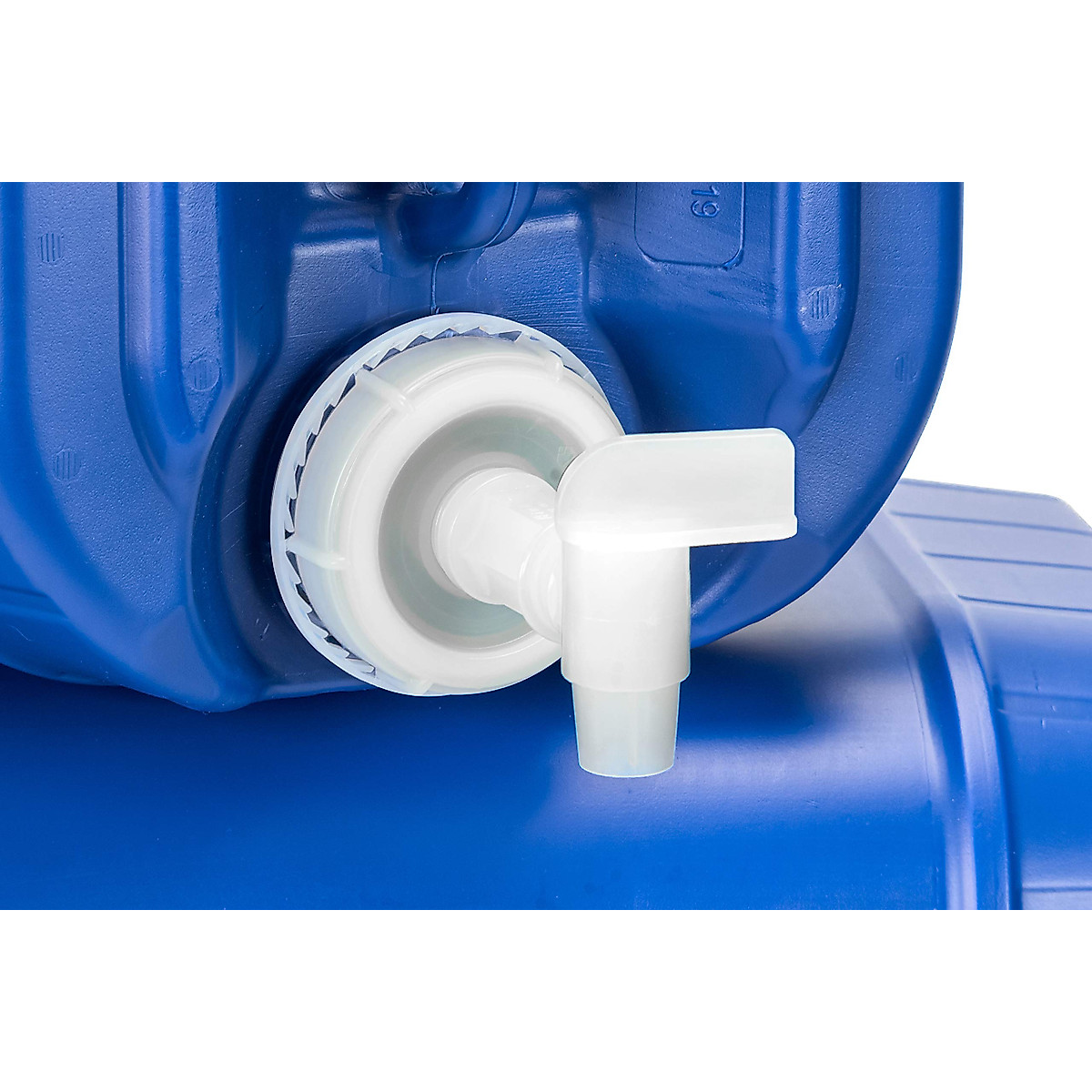 Emergency Water Storage 5 Gallon Water Tank - 20 Gallons (4 Tanks) - 5 Gallons Each w/Lids + Spigot & Water Treatment - Food Grade, Portable, Stackable, Easy Fill - Survival Supply Water Container