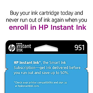 HP 951 Magenta Ink Cartridge | Works with HP OfficeJet 8600, HP OfficeJet Pro 251dw, 276dw, 8100, 8610, 8620, 8630 Series | Eligible for Instant Ink | CN051AN
