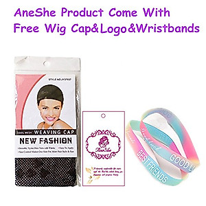 AneShe Short Straight Hair Wig 12 Inches Anime Cosplay Costume Party Wigs (Blue)