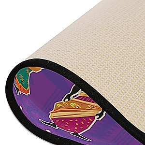 African Girl Women Tribal Purple Runner Area Rug Non Slip Decorative Rug for Hallway Entryway Front Door Bathoom Living Room Home Decor 72x24 inches