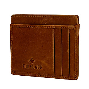 FINELAER Leather Slim Front pocket Wallets For Women