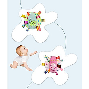 Inchant Soft Rattle Ball for Babies - Toddler Plush Sensory Built-in Bell Gift Ball with Colorful Tags, Pink