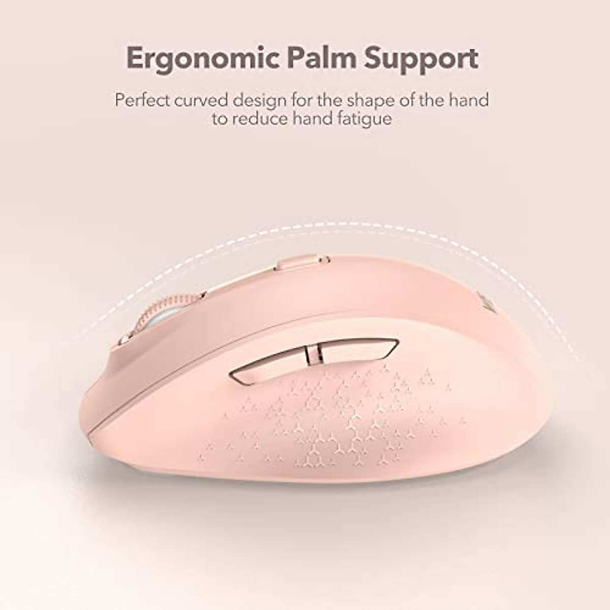WisFox Bluetooth Mouse, Silent Wireless Mouse Come with 2 Modes (Bluetooth 3.0/5.0 + USB), Multi-Device Portable Cordless Mouse for Laptop, iPad, MacOS, PC, Windows, Android (Pink)