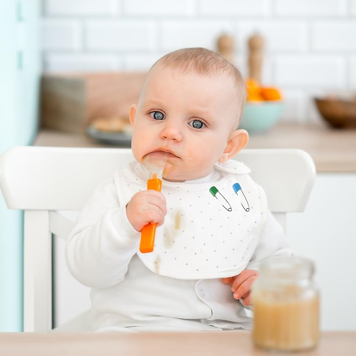 Diaper Pins, Assorted Color Nappy Safety Pins Hold Clip Locking Cloth, Pack of 50 by Firefly