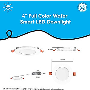 GE CYNC Smart LED Wafer Downlights, Color Changing and White Tones Wafer Lights, No Recessed Housing Required, 4 Inches (3 Pack)