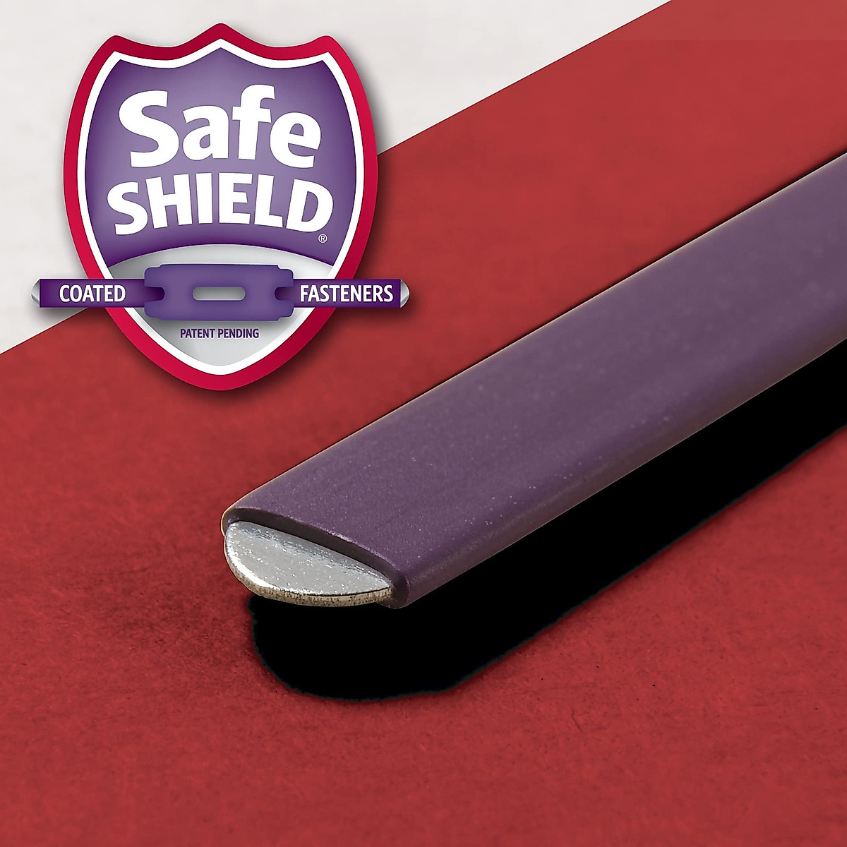 Smead Pressboard Fastener File Folder with SafeSHIELD Fasteners, 2 Fasteners, 1/3-Cut Tab, 2" Expansion, Letter Size, Bright Red, 25 per Box (14936)