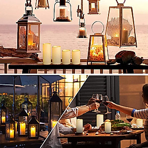 3 Pack Flameless Candles 3'' x 3'' 4'' 6'' LED Battery Operated Candles Flickering Plastic Resin Pillar Candles Tea Lights for Home Indoor Lantern Patio Garden