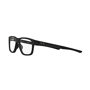 Oakley Men's OX8123 Sunder Square Prescription Eyeglass Frames, Satin Black & Black/Demo Lens, 53 mm